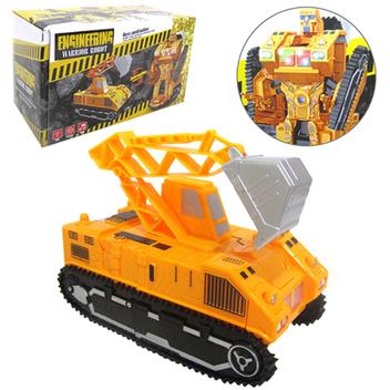 Trator Retroescavadeira Bate e Volta Transforme Robô Com Som e Luz A Pilha TK-1913 - Wellmix ...