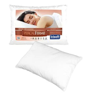 Travesseiro Médio Percal Firme De 180 Fios Trisoft 50x70cm - Travesseiro Comum - Magazine Luiza