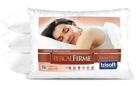 Travesseiro Percal Firme 50cm x 70cm - Trisoft - Travesseiro Comum - Magazine Luiza