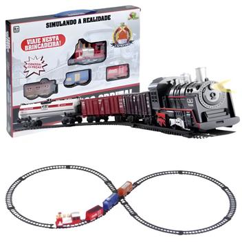 Trem / ferrorama expresso a pilha 19 pecas na caixa - DMTOYS - Autorama ...