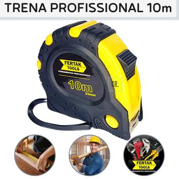 Trena 10 Metros Profissional Emborrachada Fertak Fita Larga 25mm Com ...