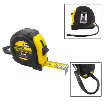 Trena 3mX16mm Ponta Imantada Emborrachada Eda Profissional - Trena ...