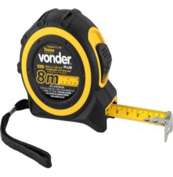 Trena 8 Metros X 25mm Aço Autotrava Emborrachada Plus Vonder - Trena ...