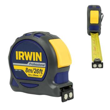 Trena de Aço 8 Metros c Imã Emborrachada Profissional Irwin - Trena ...