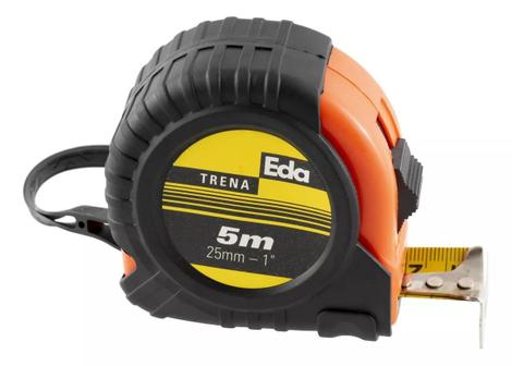 Trena Emborrachada 5 metros x 25mm 3 Travas Fita Métrica Larga Medida ...