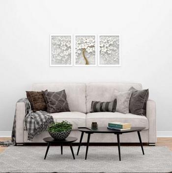 Trio de quadros - Arvore da Felicidade - Conceito Molduraria - Quadro ...