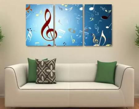 Trio De Quadros Decorativos Notas Musicais Aula De Musica " - Iron Tech ...