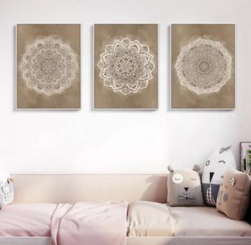 Trio De Quadros Mandala Boho" - aero print - Quadro Decorativo ...