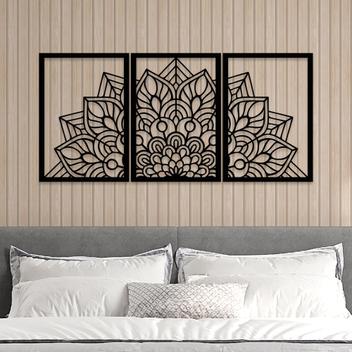 Trio Quadros Mandala Escultura Parede MDF Decorativo - Criptonita ...