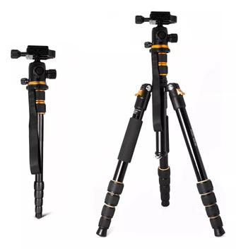 Tripé Profissional Cabeça Hidráulica Monopé Alumínio 1,60 Metros 3 ...