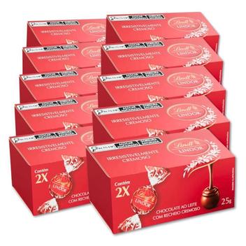 Trufa Lindt Lindor Duo Milk Ao Leite Kit 10 Caixas De 25G - Chocolate ...