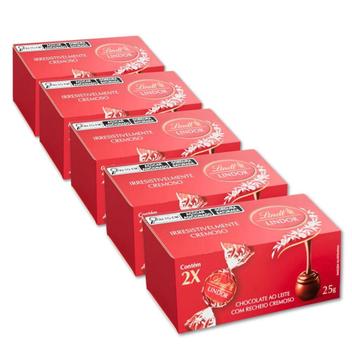 Trufa Lindt Lindor Duo Milk ao Leite Kit 5 Caixas de 25g - Chocolate ...