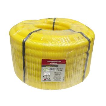 Tubo Corrugado Flexível Conduíte 3/4" 3mm DN25 Rolo com 50m Amarelo ...