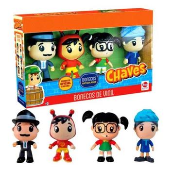 Turma Do Chaves Oficial 4 Bonecos Vinil Lider Brinquedos - Bonecos ...