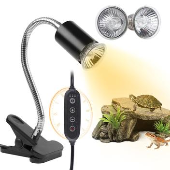 Turtle Basking Light REPTI HOME Cycle Timer UVA UVB 50W, pacote com 2 ...