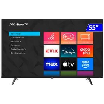Tv 55P Aoc Led Roku Smart 4K Wifi - 55U7045/78G - Aoc Linha Marrom - Smart TV - Magazine Luiza
