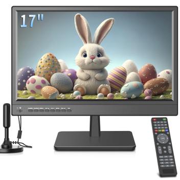 TV Jexiop de tela plana de 17 polegadas com sintonizador ATSC, porta ...