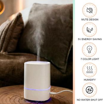 Umidificador e Aromatizador cor Branco, USB e Iluminação RGB ...