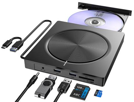 Unidade Externa de CD/DVD Umani Portátil 6 em 1 - para Laptop e Desktop ...