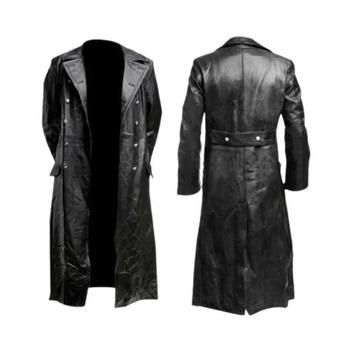 Uniforme militar alemão para homens, Couro preto, Casaco Clássico ...
