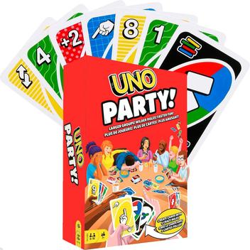 Uno Party Jogo De Cartas 6 a 16 Jogadores Original Card Game Mattel ...