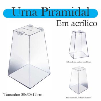 Urna Acrílico Sorteio Caixa Sugestões Pirâmide 30 X 20 Cm - INDÚSTRIA FENIX - Caixa de Sugestão ...