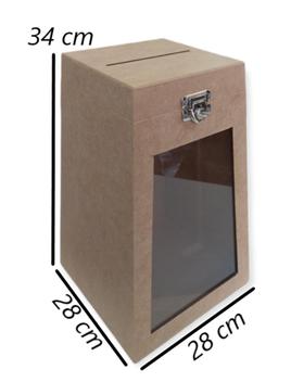 Urna para Sorteio MDF com Acrílico e Fecho para Cadeado Tamanho G ...