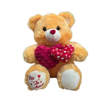 Ursinho Pelucia Fofo Coração Eu Te Amo Fizzy Caramelo - Pelúcia ...