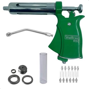 Vacinador Seringa Veterinária Tipo Pistola Automática Walmur R50 Verde ...