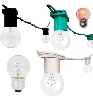 Varal De Luzes Cordão Gambiarra 15M Lâmpada clara 15w 50cm Sacada ...