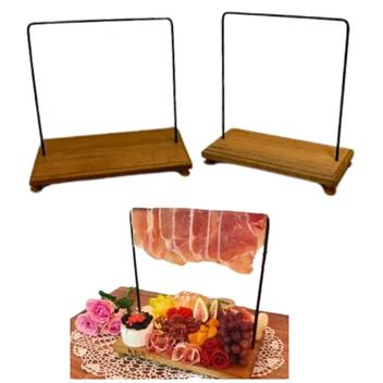 Varal de parma artesanal base de madeira maciça para mesa de frios ...
