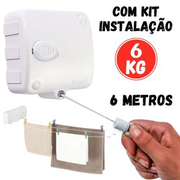 Varal Retrátil Automático Modular 3 Peças Com 6 Metros Recolhível ...