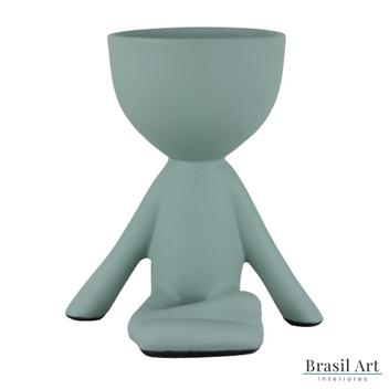 Vaso Bob Meditando de Cerâmica Verde Menta - Novo Tempo - Vasos para ...