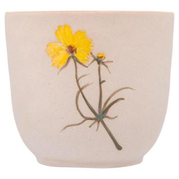 Vaso em cerâmica bege Flor Amarela Trento Wolff 12x12x10,5 - Vasos ...