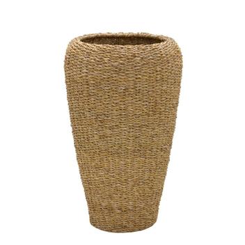 VASO EM FERRO E RATAN DECORATIVO NA COR MARROM 54,5cm - Espressione ...
