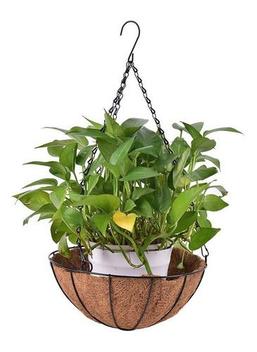 Vaso Pendurar 35cm Pendente Ferro Fibra Coco Natural - HUADA - Vasos ...