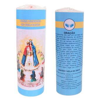 Vela 7 dias votiva N. Sra do Bom Parto azul 1 unidade - OS ARCANJOS ...