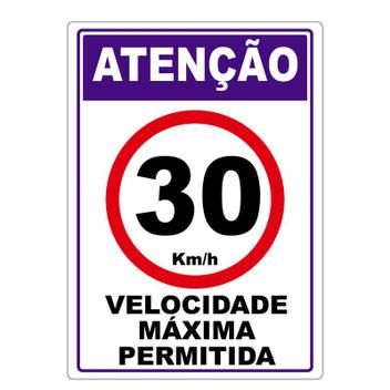 Velocidade Máxima Permitida Adesivo 30Km Por Hora - Teu Adesivo - Placa ...