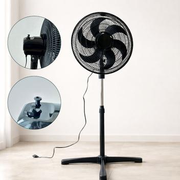 Ventilador De Chão Coluna Pé Turbo Silencioso Preto 40cm Preto ou ...
