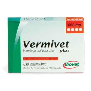 Vermífugo Vermivet Plus 10Kg 4 Comprimidos - Biovet - Vermífugo Pet ...
