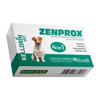 Vermífugo Zenprox Kelldrin 4 em 1 para Cães Pequeno Porte 225mg ...