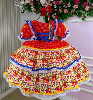Vestido Bella Child Junino Forró Junino Vermelho - Mali Modinha Kids ...
