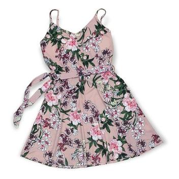 Vestido curto de alça estampado Floral com cinto verão - J.A DRESS WELL ...