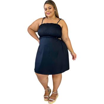 Vestido Curto Lastex Feminino Confortável Verão Soltinho Alça - Thania ...