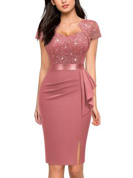 Vestido de festa Miusol Elegant Square Glitter Sequin Lace - Vestido de ...