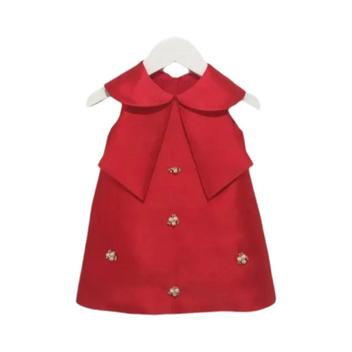 Vestido De Menina Flor De Renda Rosa Para Crianças Aniversário Batismo ...