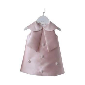 Vestido De Menina Flor De Renda Rosa Para Crianças Aniversário Batismo ...