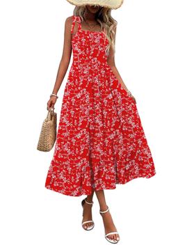 Vestido de sol Zeagoo 2025 casual floral em camadas, maxi com bolsos ...