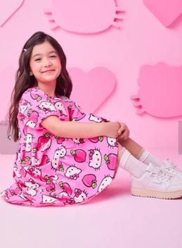 Vestido Hello Kitty Momi Rosa - Vestido Feminino - Magazine Luiza