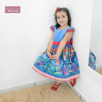 Vestido infantil festa da pequena sereia Ariel - Moderna MEninas ...